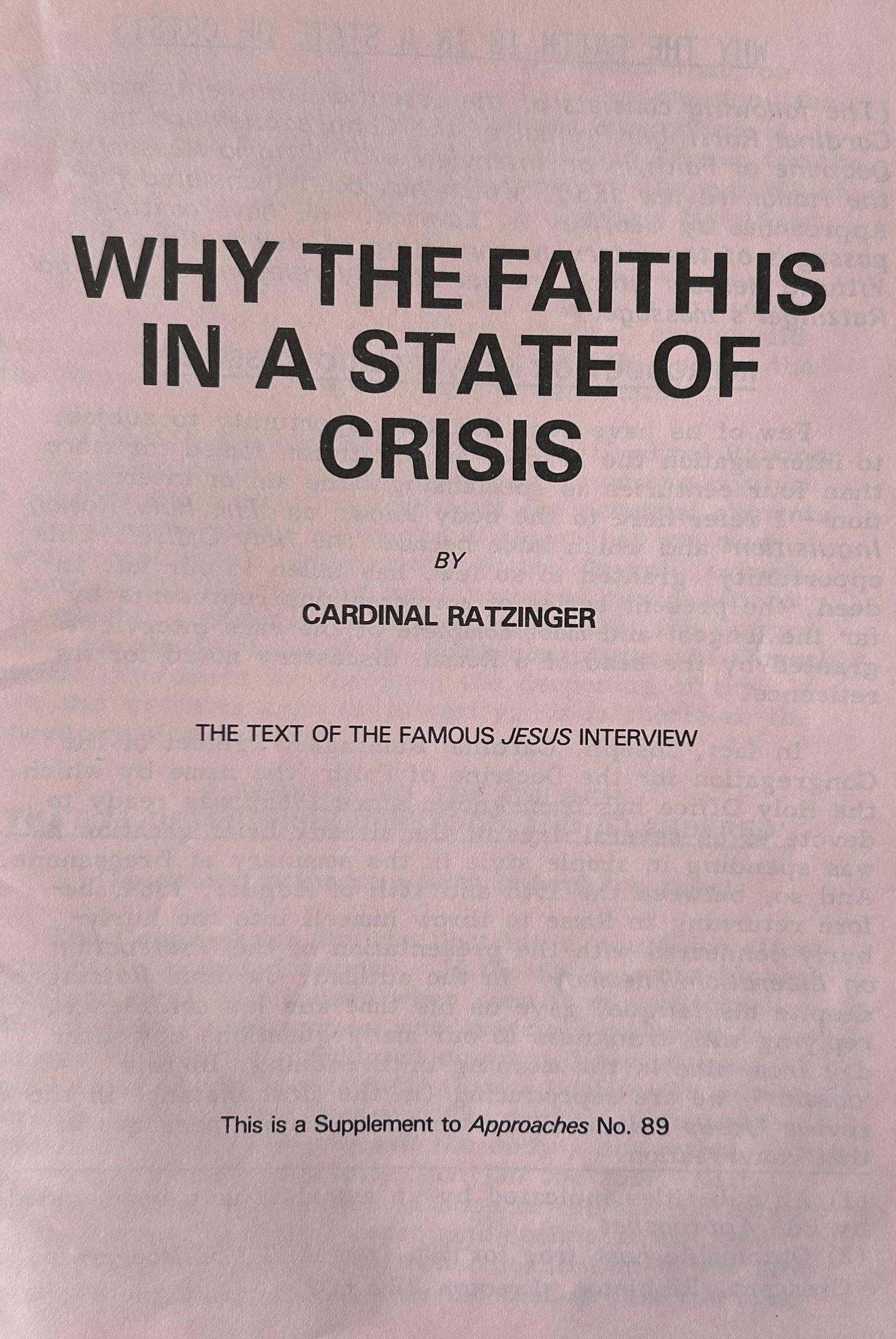 WHY THE FAITH IS IN A STATE OF CRISIS – Omni Christian Book Club